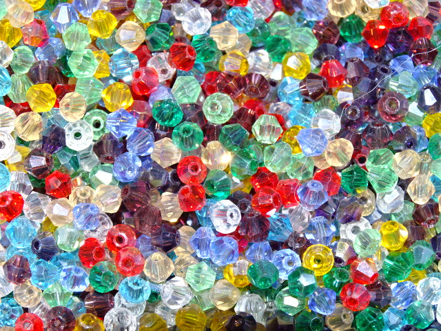'Random Rainbow Mix' Ab Colour Plated Glass Bicone Beads 4mm — Greedy ...